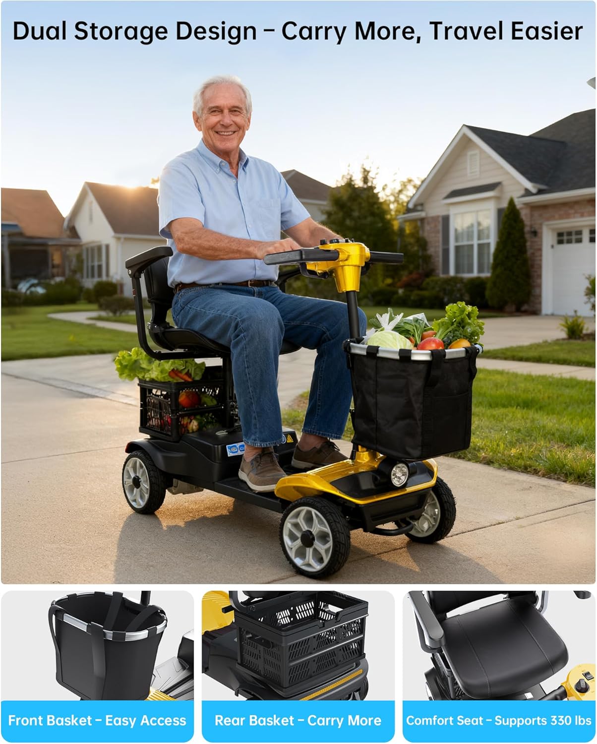 4 Wheel Compact Portable Electric Mobility Scooter – LiberCares